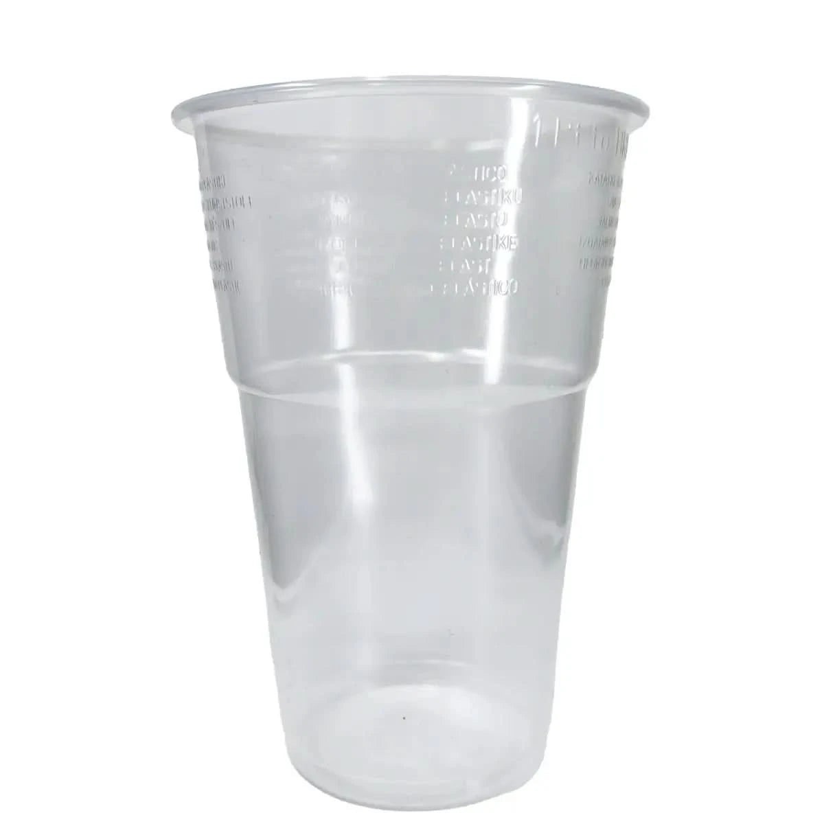 Clear Budget Disposable Recyclable Plastic Pint Glass 568ml - CE Marke ...