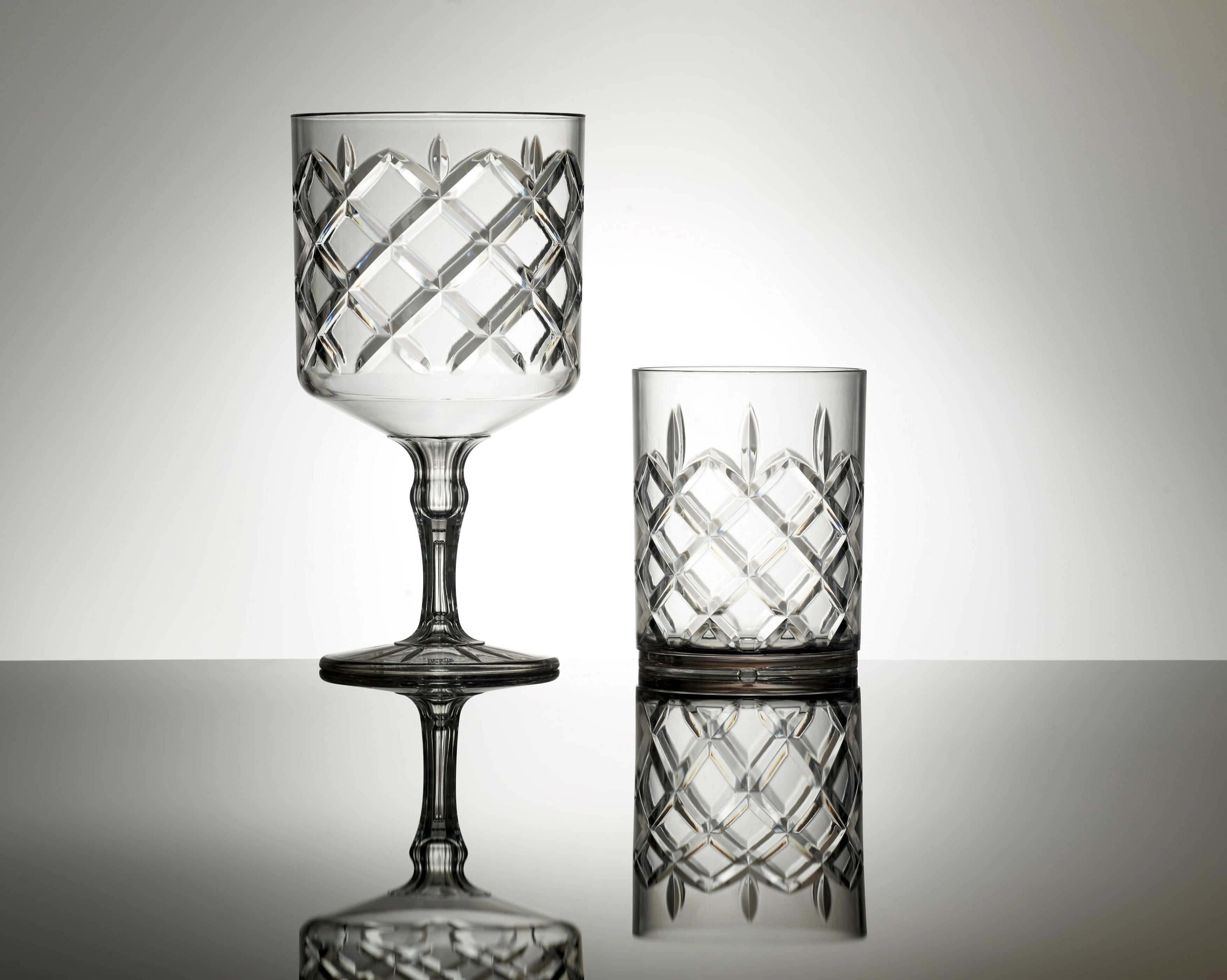 Reusable Plastic Kristal Rocks Tumbler Glass 340ml - Polycarbonate ...