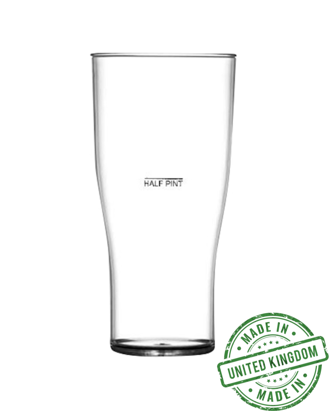 Clear Reusable Plastic Tulip Pint Glass with Half Line 568ml - Nucleat ...