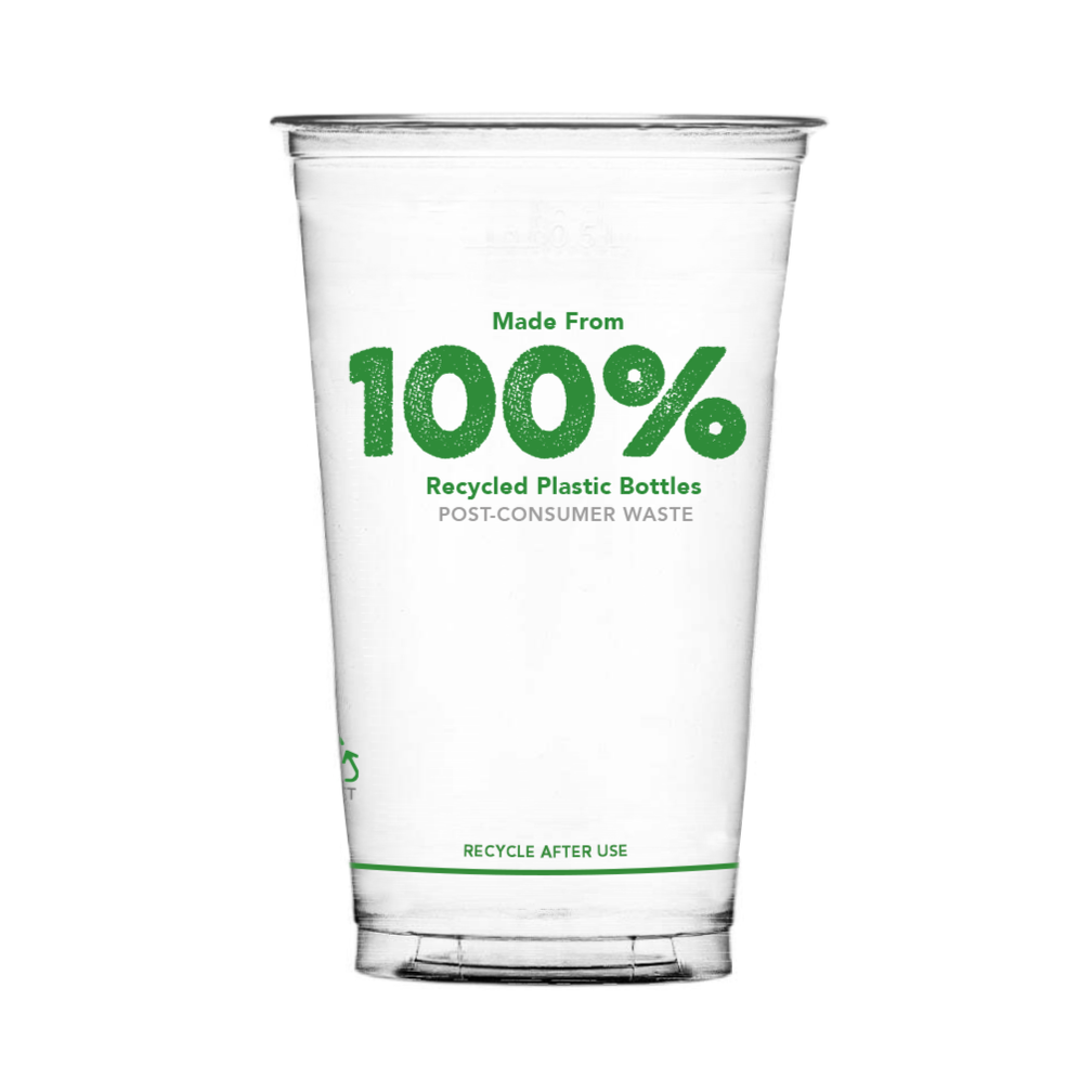 Clear 100% Recycled Plastic Pint Glass 568ml - RPET CE Stamped to Rim ...