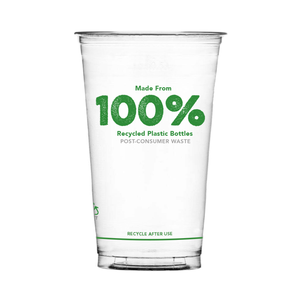 Clear 100% Recycled Plastic Pint Glass 568ml - RPET CE Stamped to Rim ...